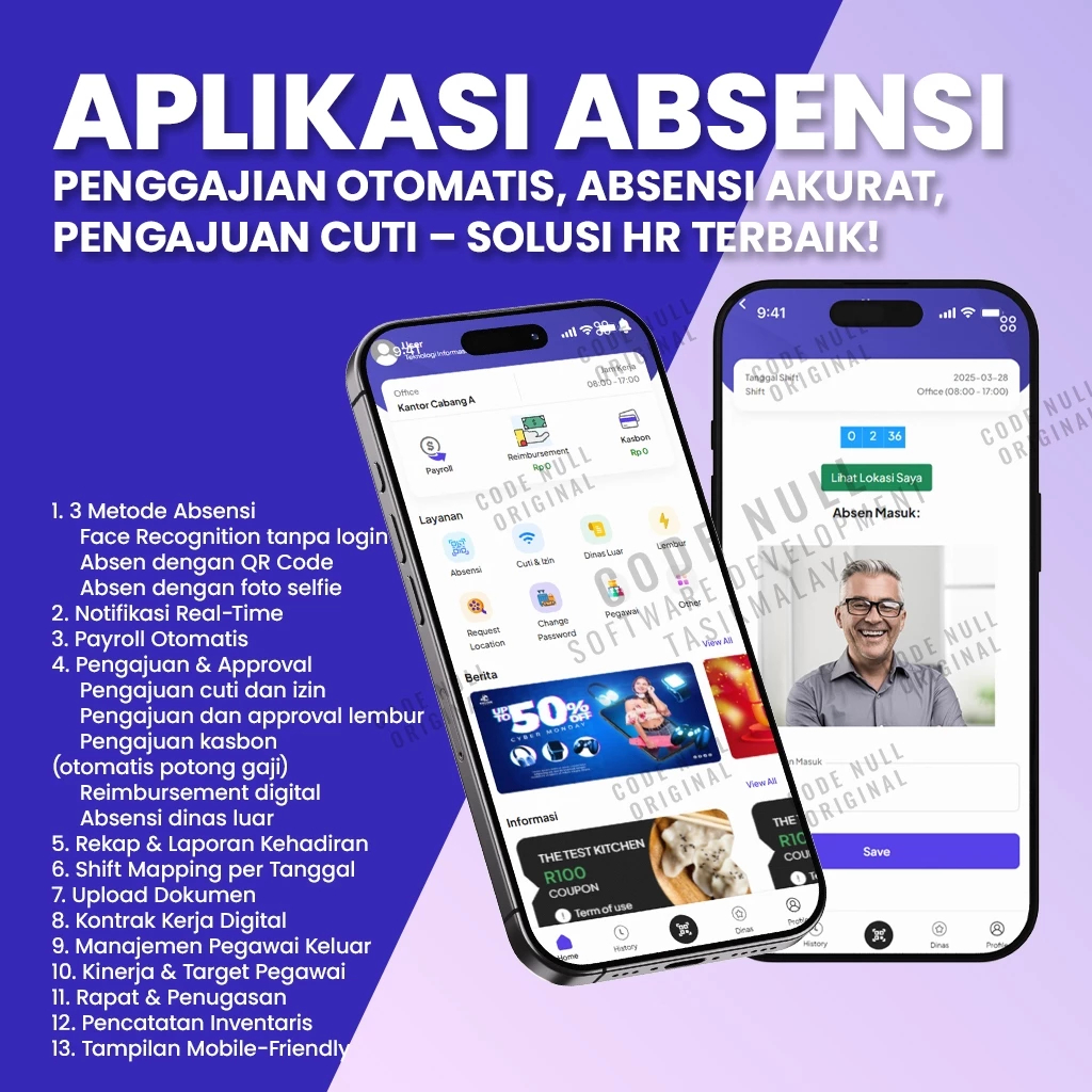 Jual Aplikasi Absensi Pegawai, Gajian Otomatis, Cuti, Lembur, Absensi ...
