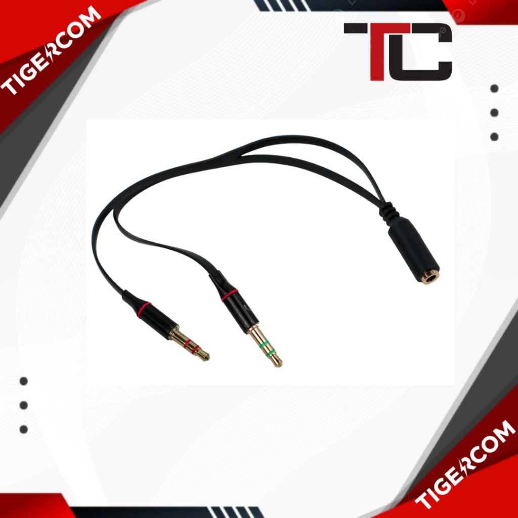 Jual Kabel Audio Jack Splitter Mic Headset 1 Female to 2 Male 3.5mm ...