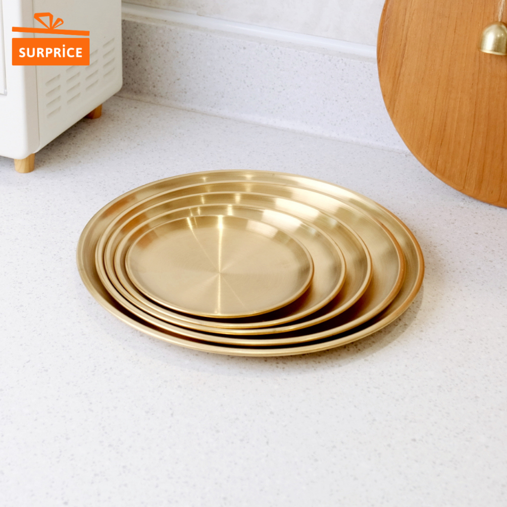 Jual Surprice GOLDE Piring Saji Stainless Steel Gold SUS 304 / Piring ...