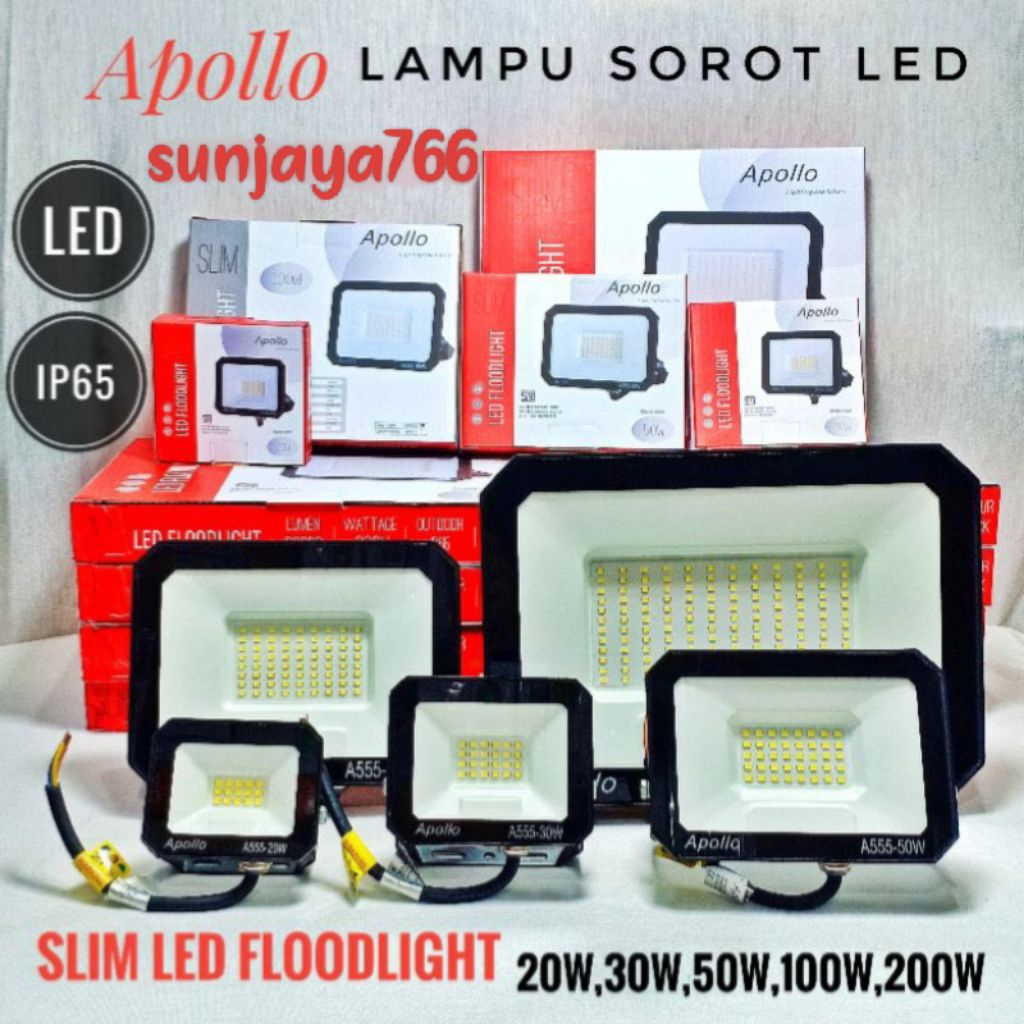Jual LAMPU SOROT LED APOLLO 20w,30w,50w,100w,200w,PUTIH /SNI | Shopee ...