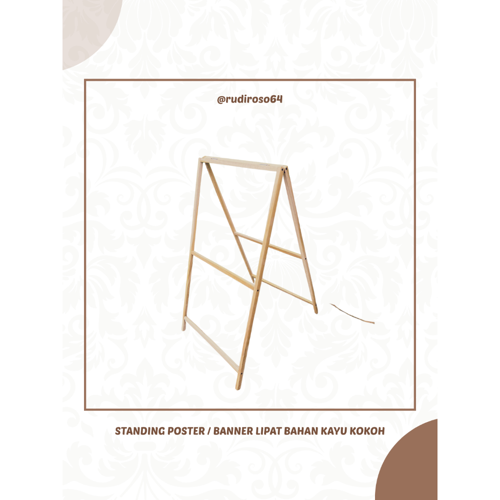 Jual Standing rak Banner Kayu Lipat FREE ENGSEL dan BAUT Kokoh / Poster ...