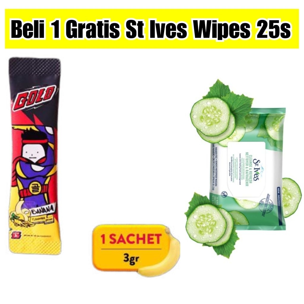 Jual Golo Gingseng Herbal Sachet 3 gr FREE WET Wipes 25s Multivitamin ...