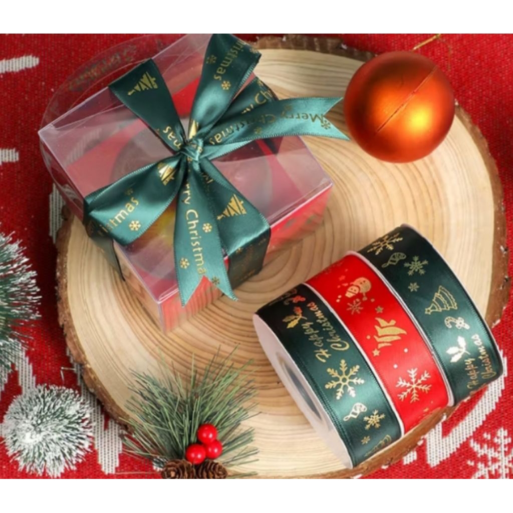 Jual pita kado natal , merry xmas, Christmas cocok untuk souvenir atau ...
