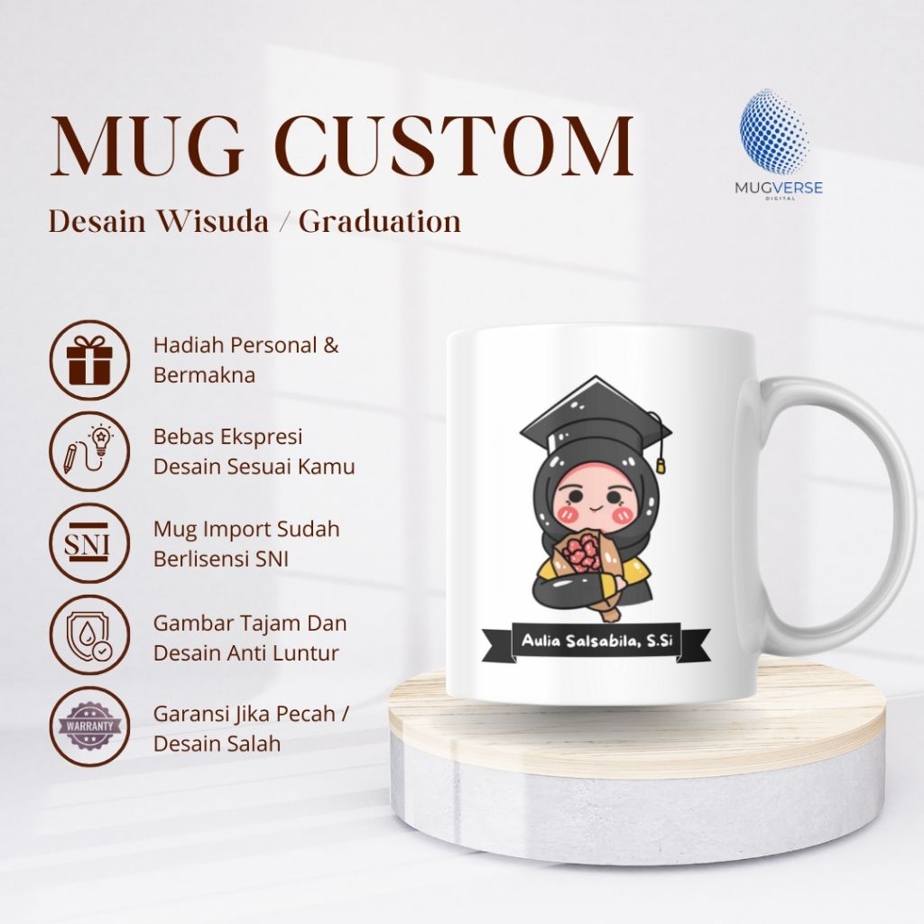 Jual Cetak Mug Gelas Custom Design Wisuda / Graduation - Mug Custom ...