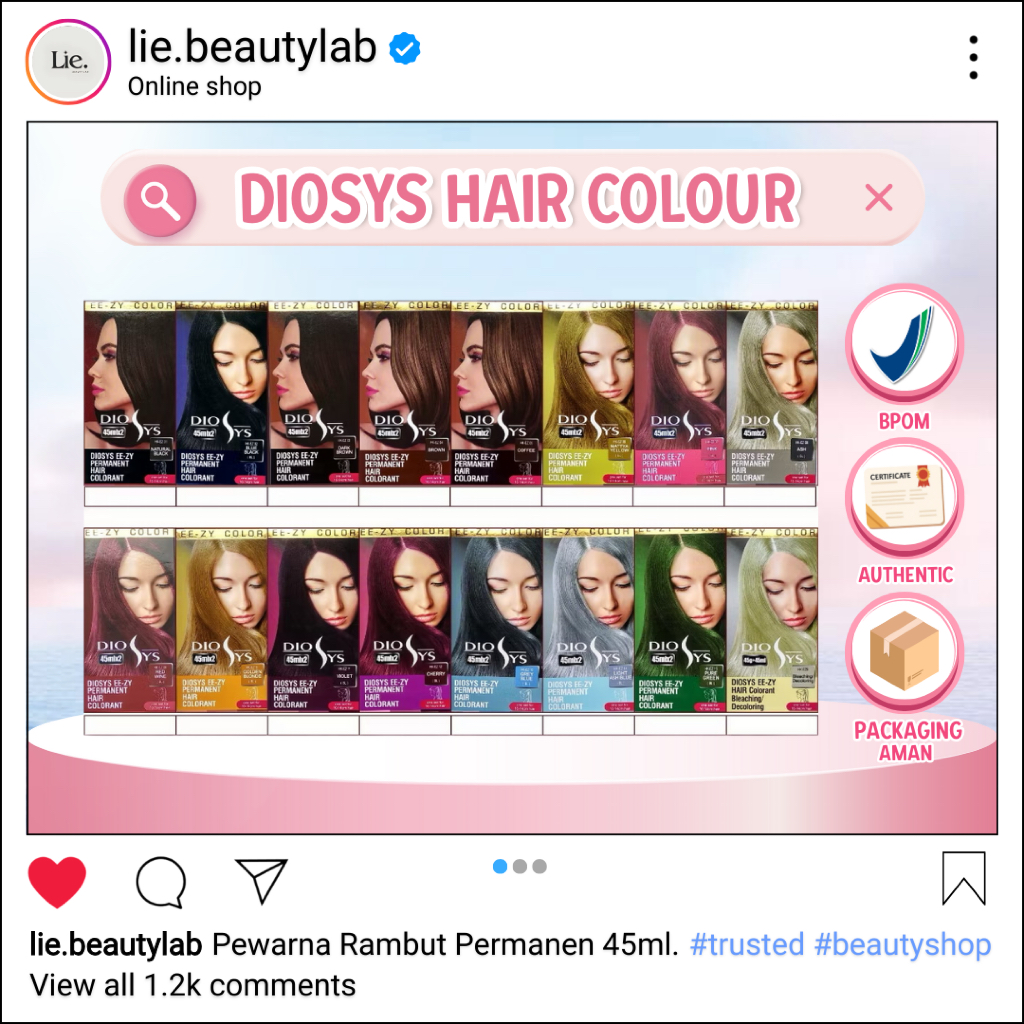 Jual Diosys Semir Rambut Cat Pewarna Rambut Hair Color Permanent - 45 ...