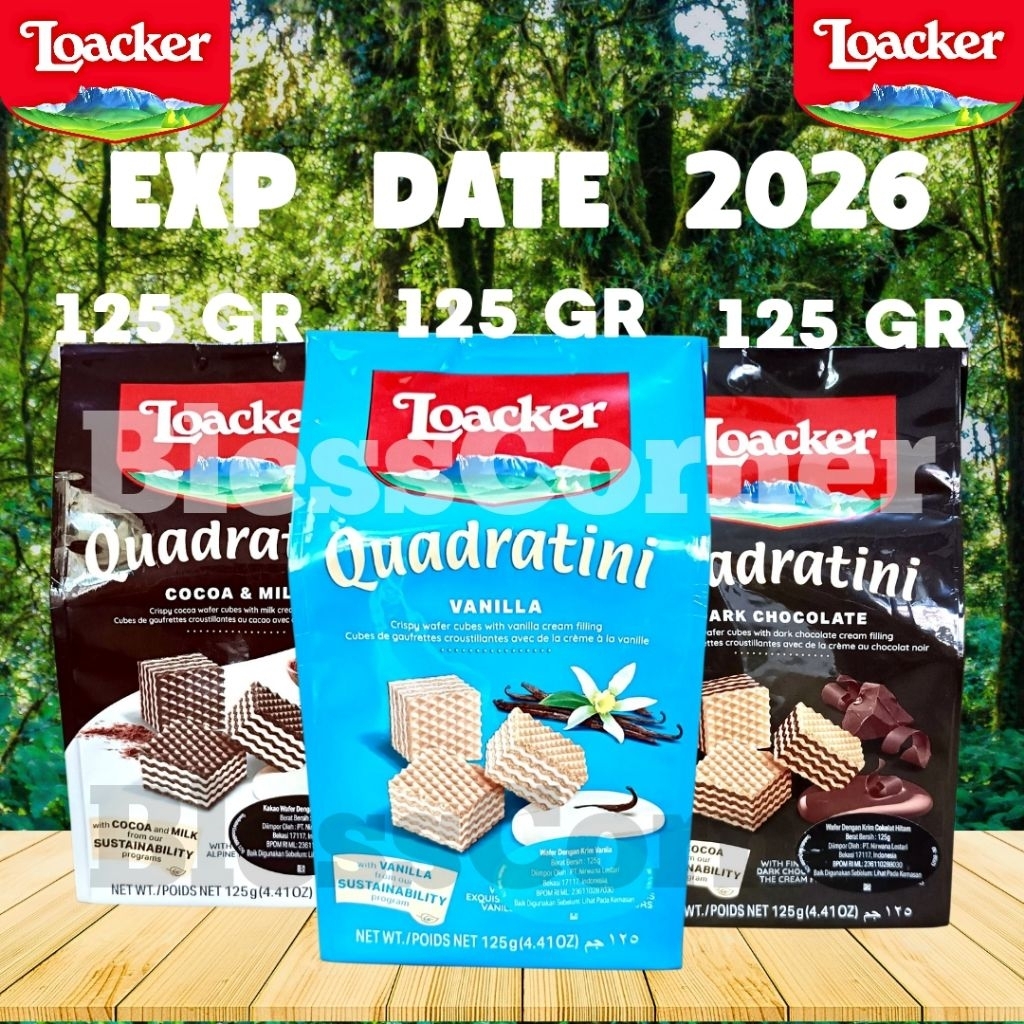 Jual Loacker Wafer Quadratini Chocolate Napolitaner Hazelnut Vanilla ...
