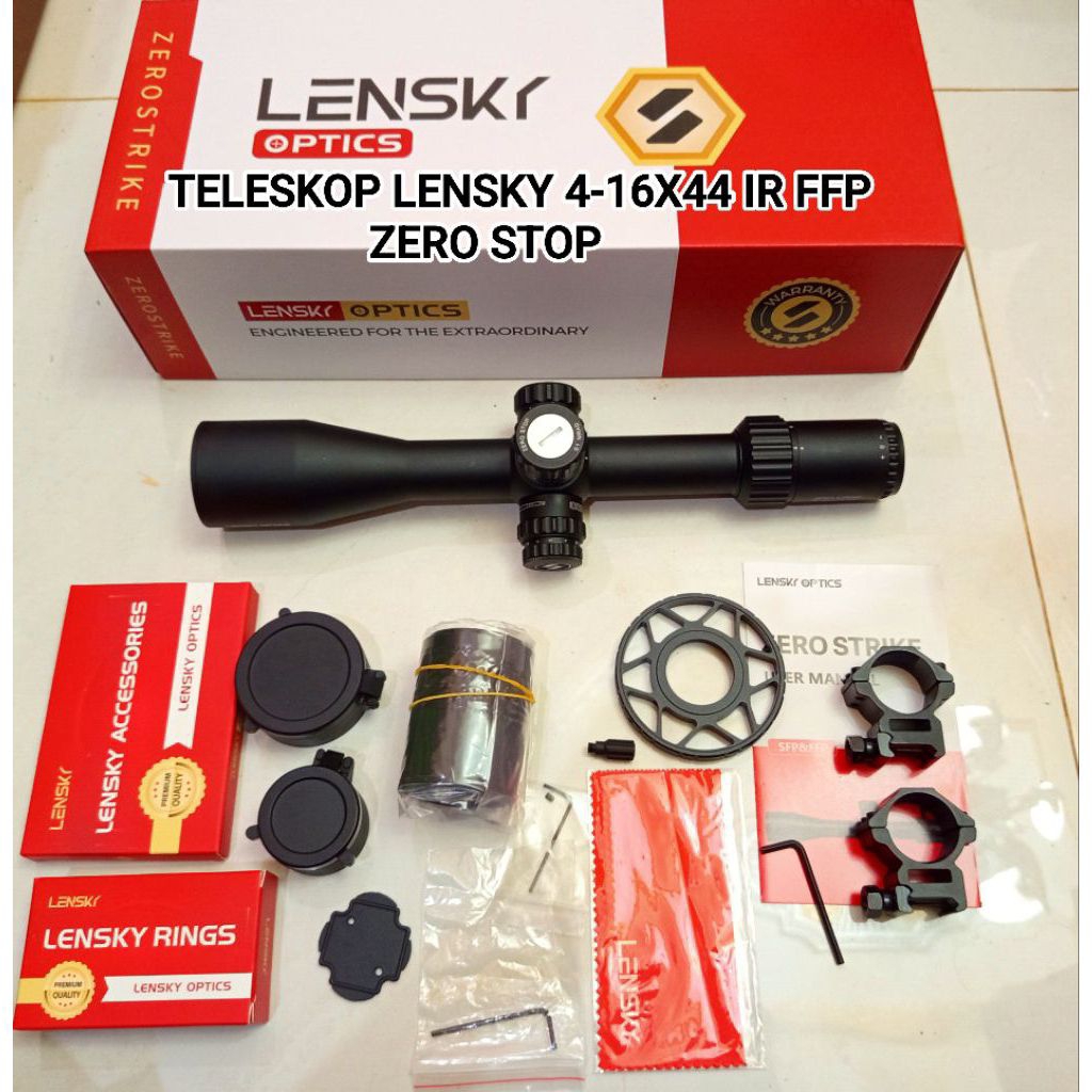 Jual TELESKOP LENSKY 4-16x44 IR FFP ZERO STOP | Shopee Indonesia
