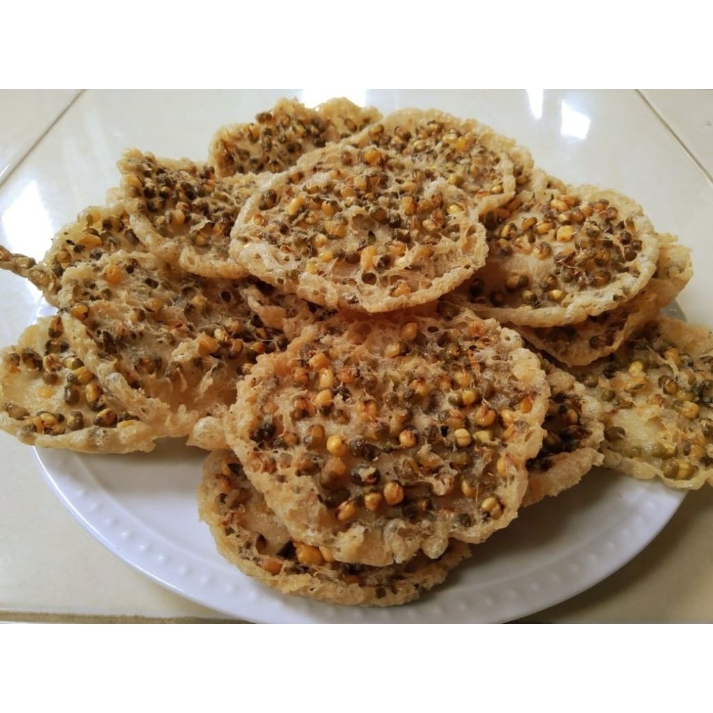 Jual PEYEK KACANG IJO/HIJAU 500 gram GURIH RENYAH / PEYEK BULAT KACANG ...
