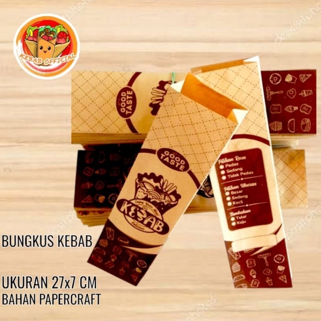 Jual PAKET HEMAT 100 PCS KERTAS BUNGKUS WADAH KEMASAN KEBAB PAPER CRAFT ...