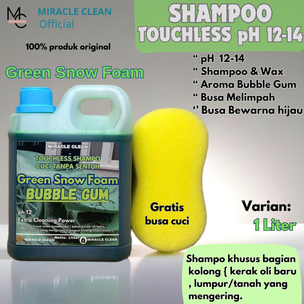 Jual Miracle Clean Sabun Shampo Wax Touchless Cuci Kendaraan Tanpa ...
