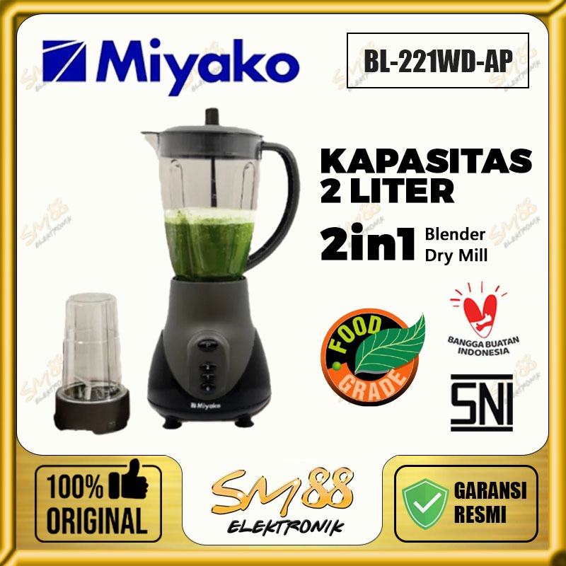 Jual MIYAKO BL-221WD-AP Blender Plastik 2in1 Kapasitas 2 Liter | Shopee ...