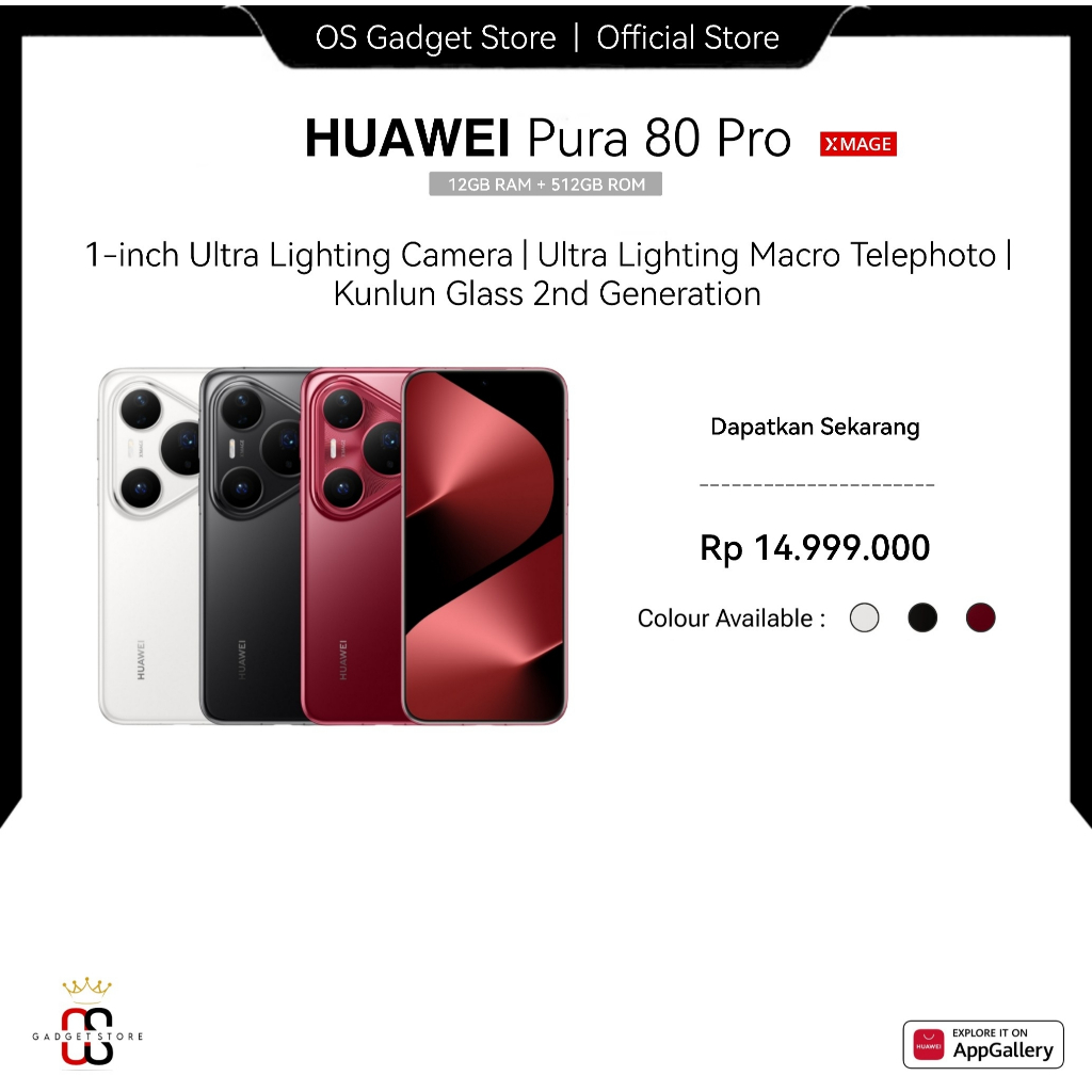Jual HUAWEI Pura 80 Pro [ 12GB RAM + 512GB ROM ] | 1-inch Ultra ...
