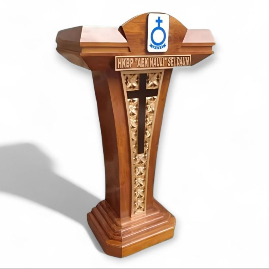 Jual MIMBAR PODIUM PIDATO SALIB GEREJA MEWAH WARNA KOMBINASI EMAS BAHAN ...