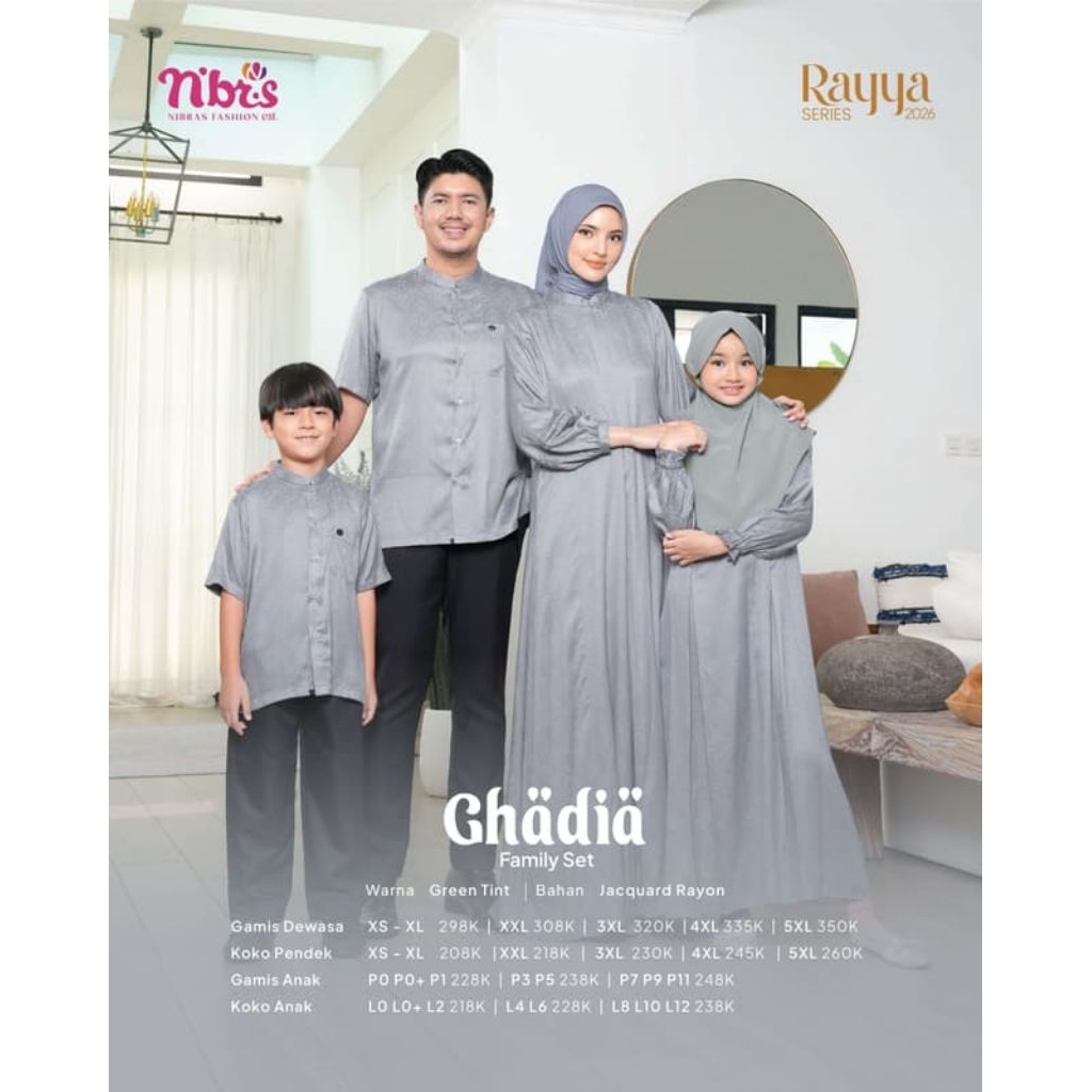 Jual NIBRAS SARIMBIT GHADIA GREEN TINT RAYYA SERIES 2026 SET FAMILY ...