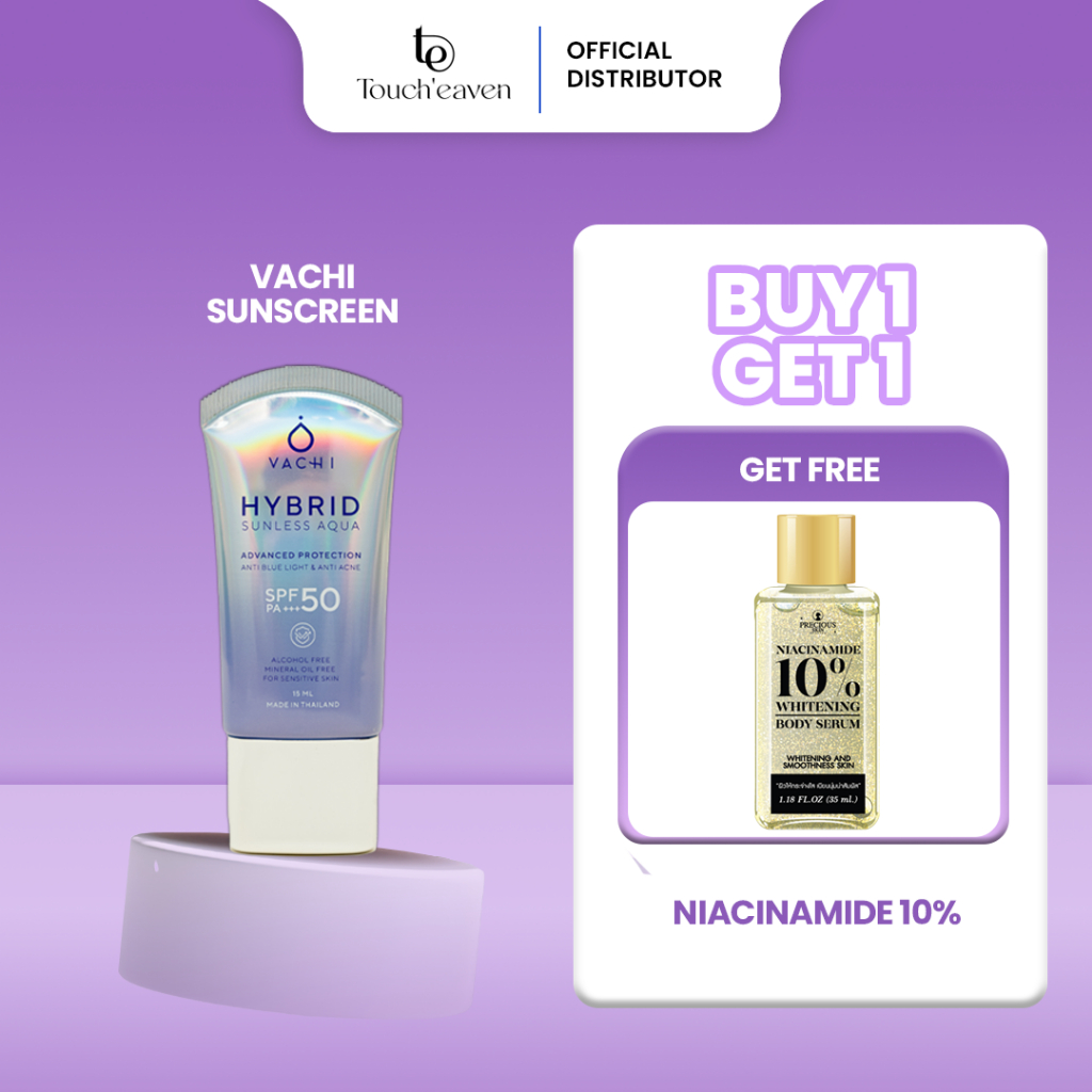 Jual VACHI Sunscreen SPF 50 PA++++ + Free Niacinamide 10% Body Serum ...