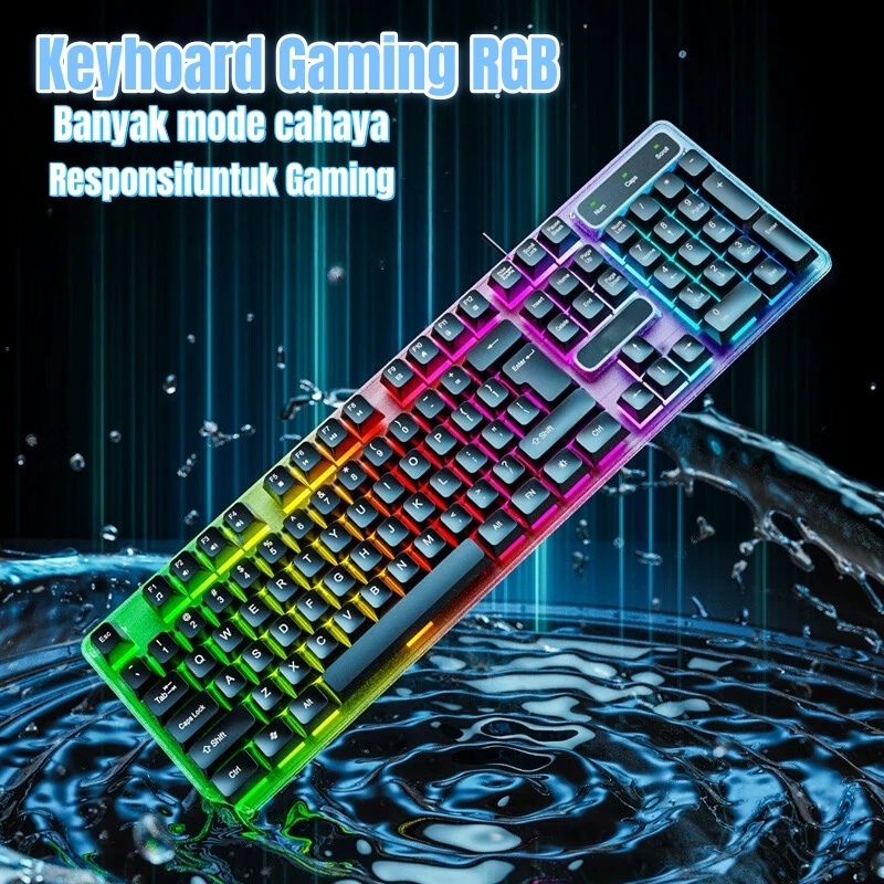 Jual Kombo Keyboard & Mouse Gaming RGB – Mechanical Keyboard 104 Keys ...
