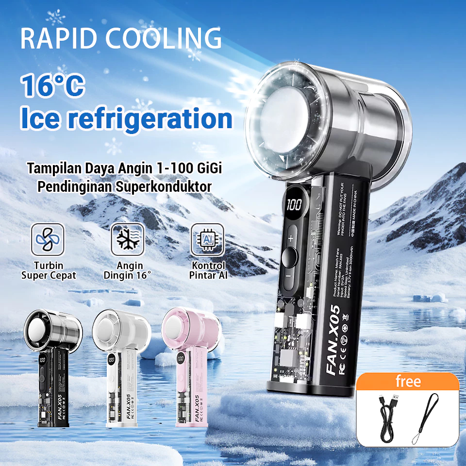 Jual [Prizer] X05 Kipas Angin Transparan High-speed kipas AC 100 Gears ...