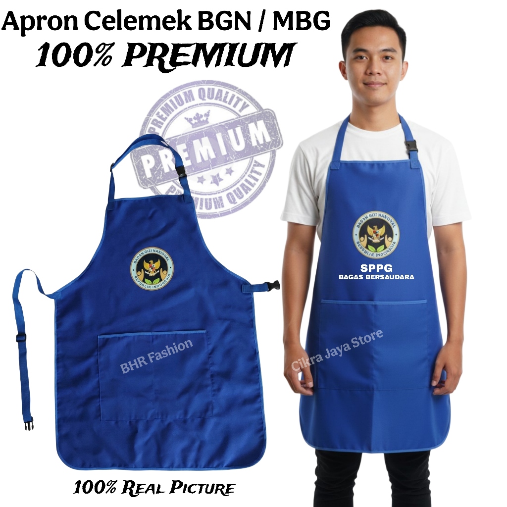 Jual Apron Celemek Masak Barista Cafe Custom Logo Sablon - Bahan ...