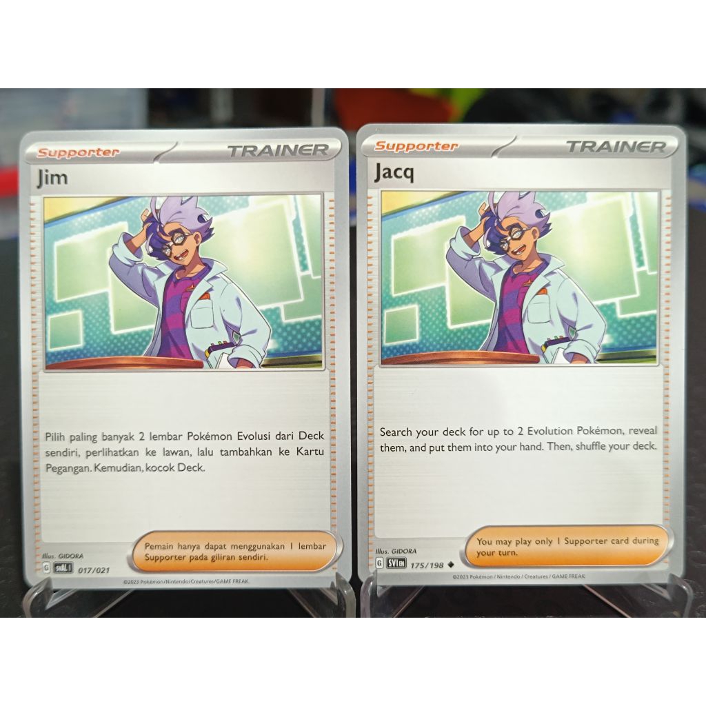 Jual kartu pokemon TCG ori trainer jim, jacq Indonesia English | Shopee ...