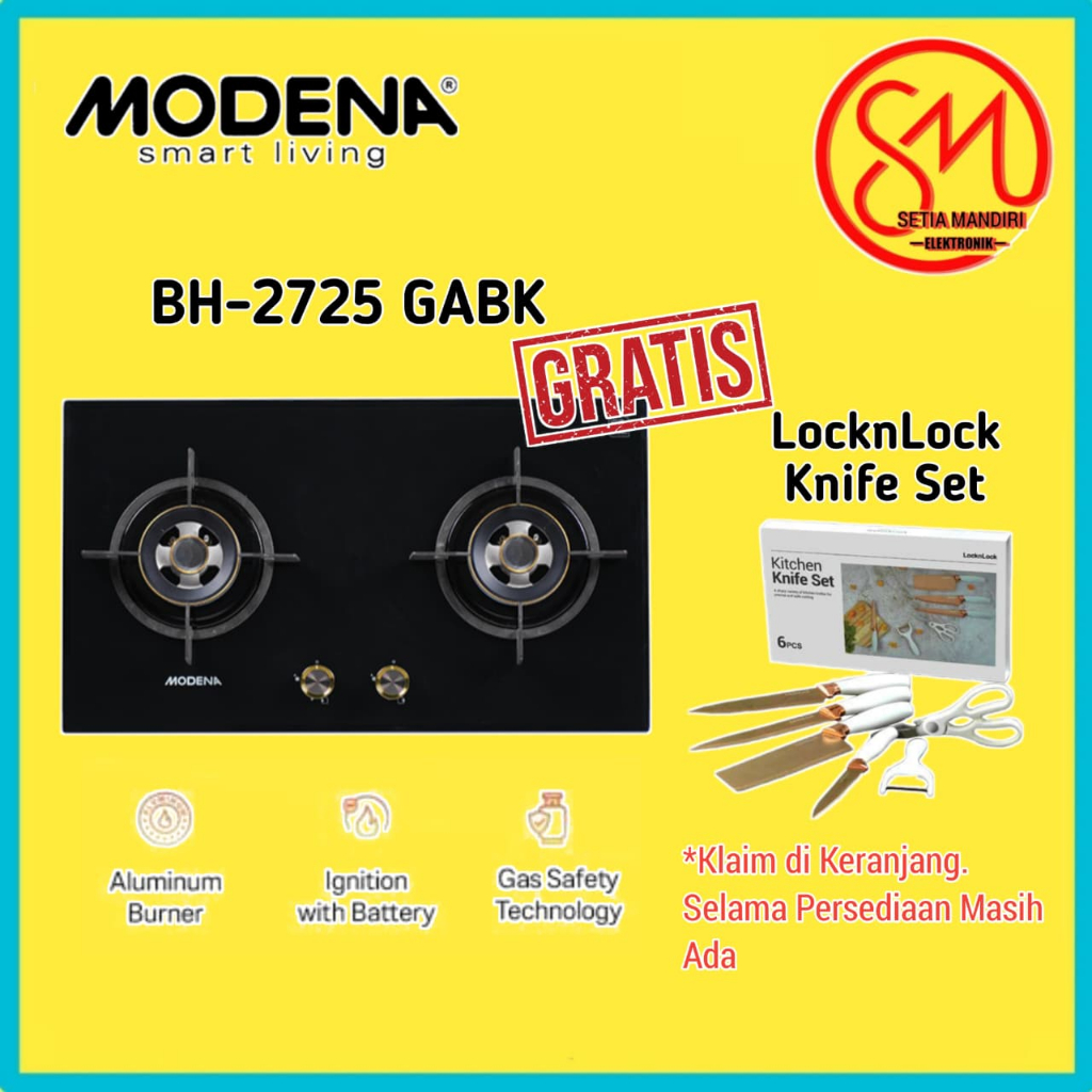 Jual [KARGO] MODENA BH 2725 GABK - Kompor Tanam 2 Tungku with Gas ...