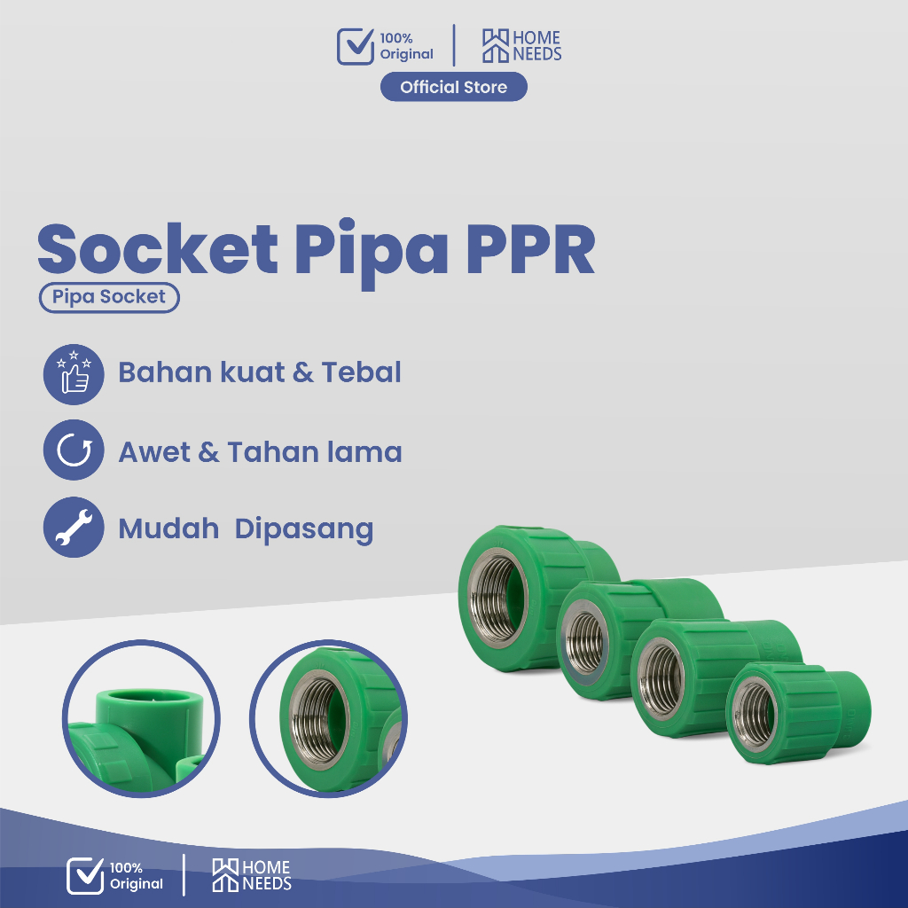 Jual Homeneeds Sok Drat Dalam Union Male Thread Bahan PPR SLT-395+SLT ...