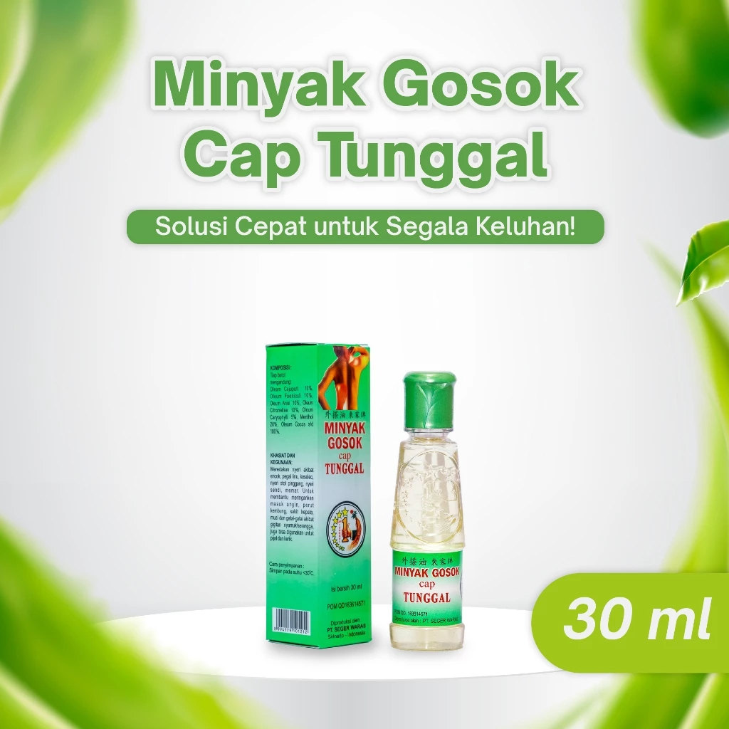 Jual Minyak Gosok Cap Tunggal 30ml Minyak Pijat Urut Herbal Pereda ...