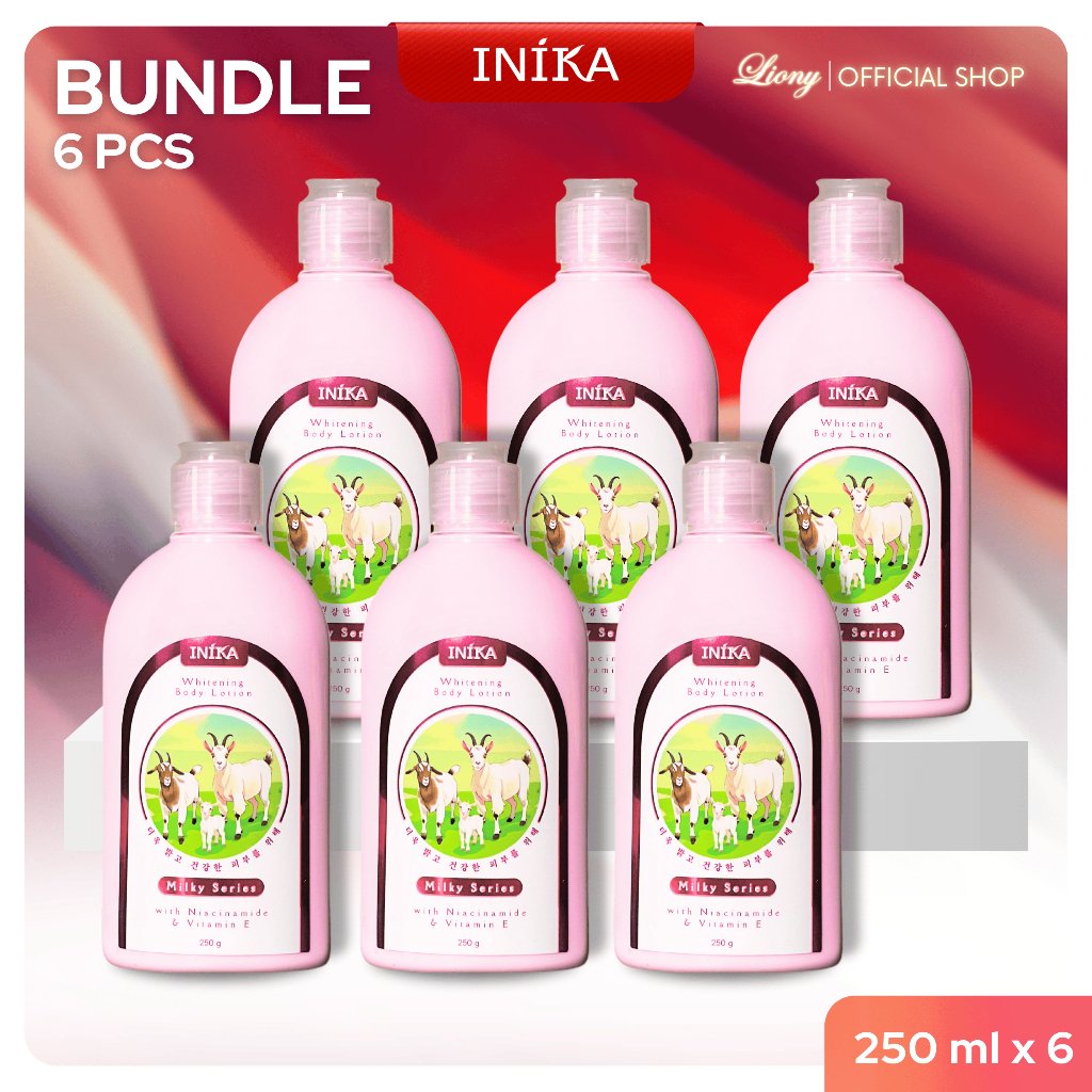 Jual BUNDLE 6 PCS Handbody INIKA Susu Kambing 250gr ORIGINAL Vitamin E ...