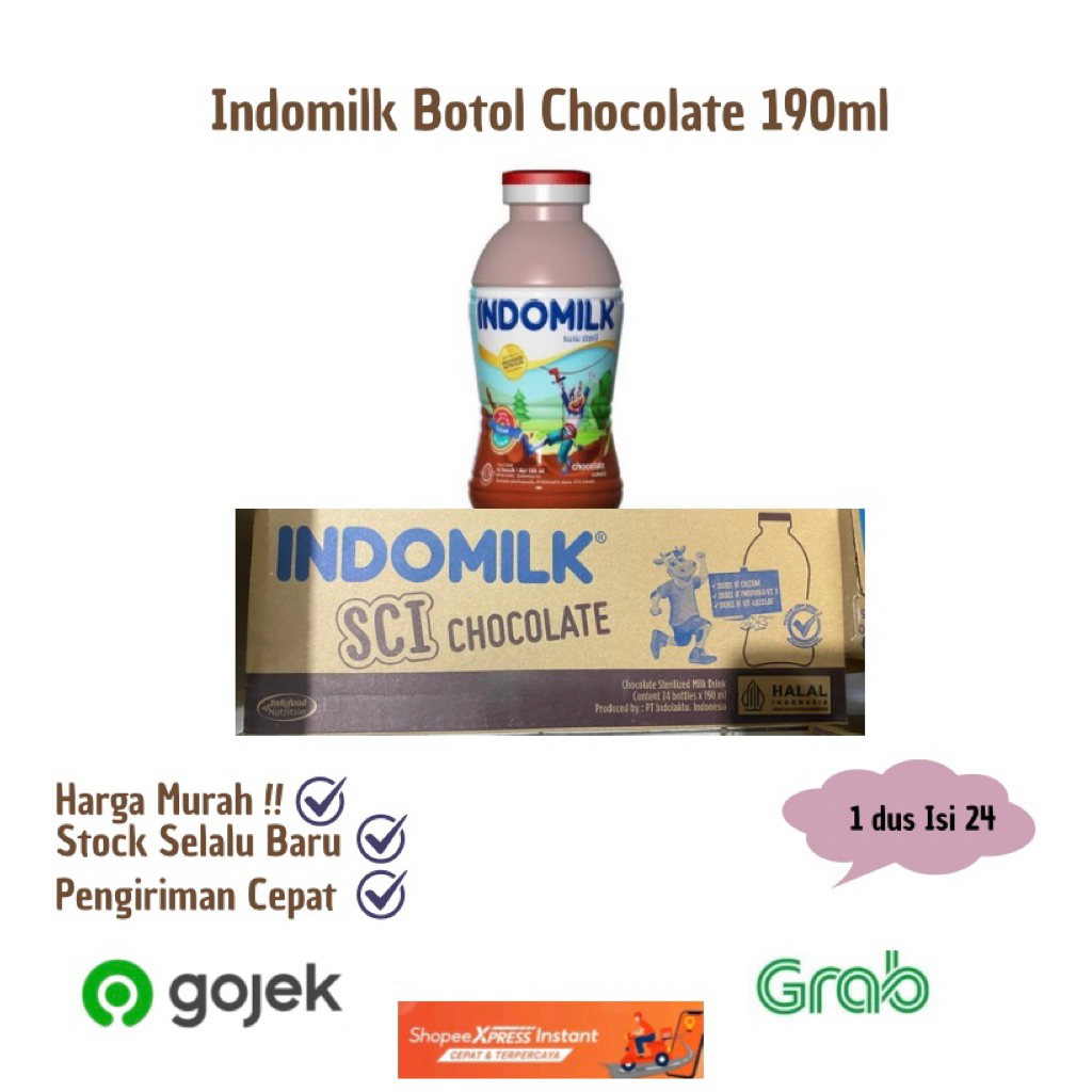 Jual Susu UHT Indomilk Botol 190ml Chocolate 1 dus isi 24 | Shopee ...