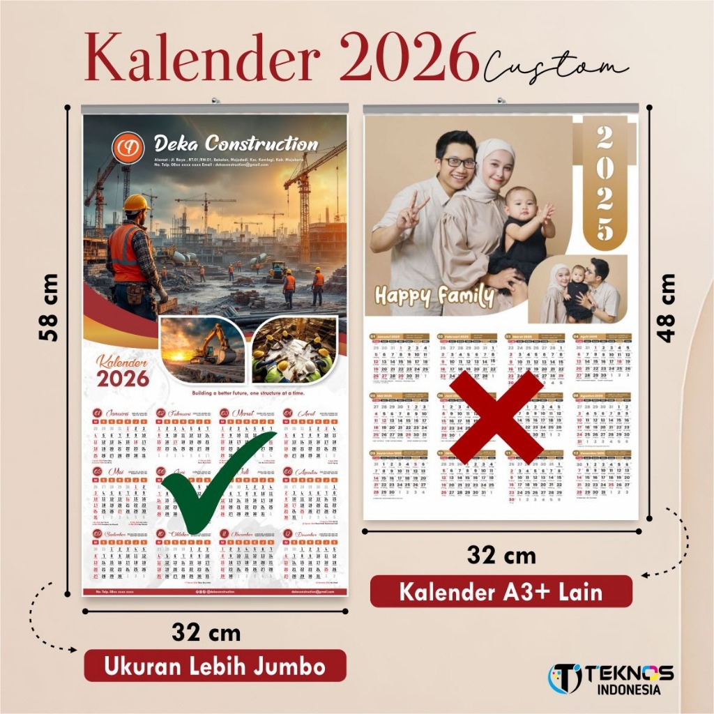 Jual KALENDER DINDING CUSTOM FOTO - CETAK KALENDER JUMBO GROSIR - KDU ...