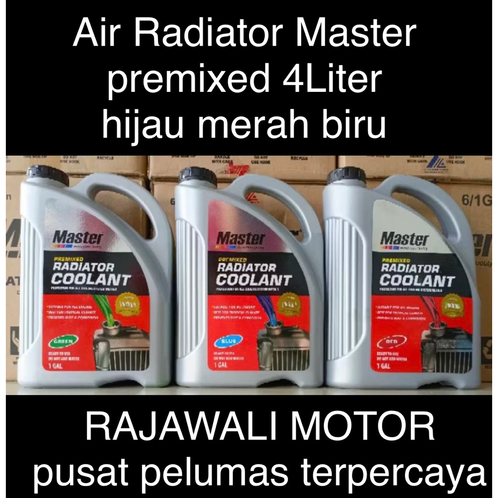 Jual Master Air Radiator Coolant Master Premixed 4 liter warna hijau ...
