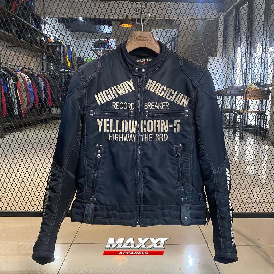Jual Jaket motor yellow corn | YB-4305 Black | Jaket riding | Jaket ...