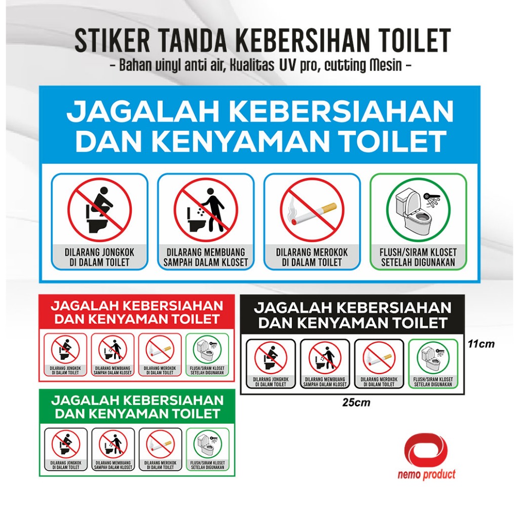 Jual Stiker Tanda Jagalah Kebersihan dan Kenyamanan Toilet Bahan UV ...