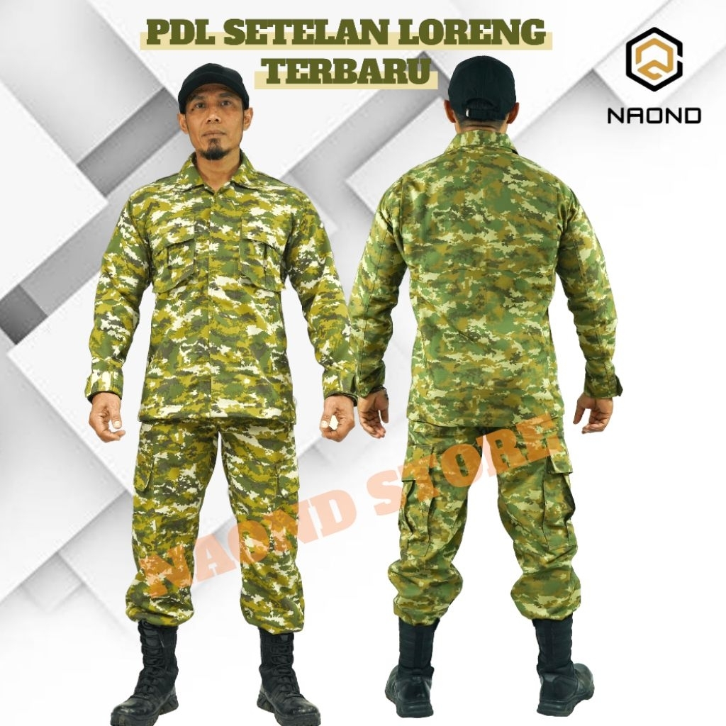Jual STELAN BAJU PDL VELBED MALVINAS LORENG SAGE /PDL TEMPUR VELBET ...