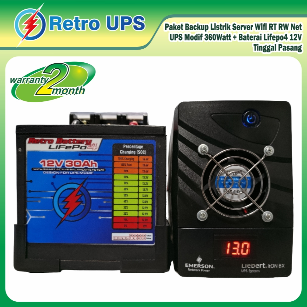 Jual Paket Backup Listrik Server Wifi RT RW Net UPS Modif 650VA 300Watt ...
