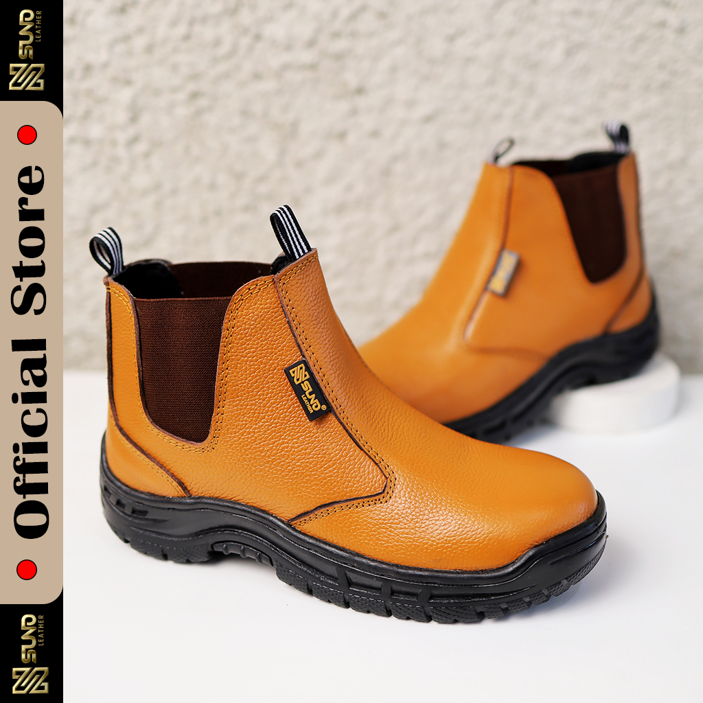 Jual SN SUNO LEATHER Sepatu Safety Semi Boots Model Karet Jambul ...