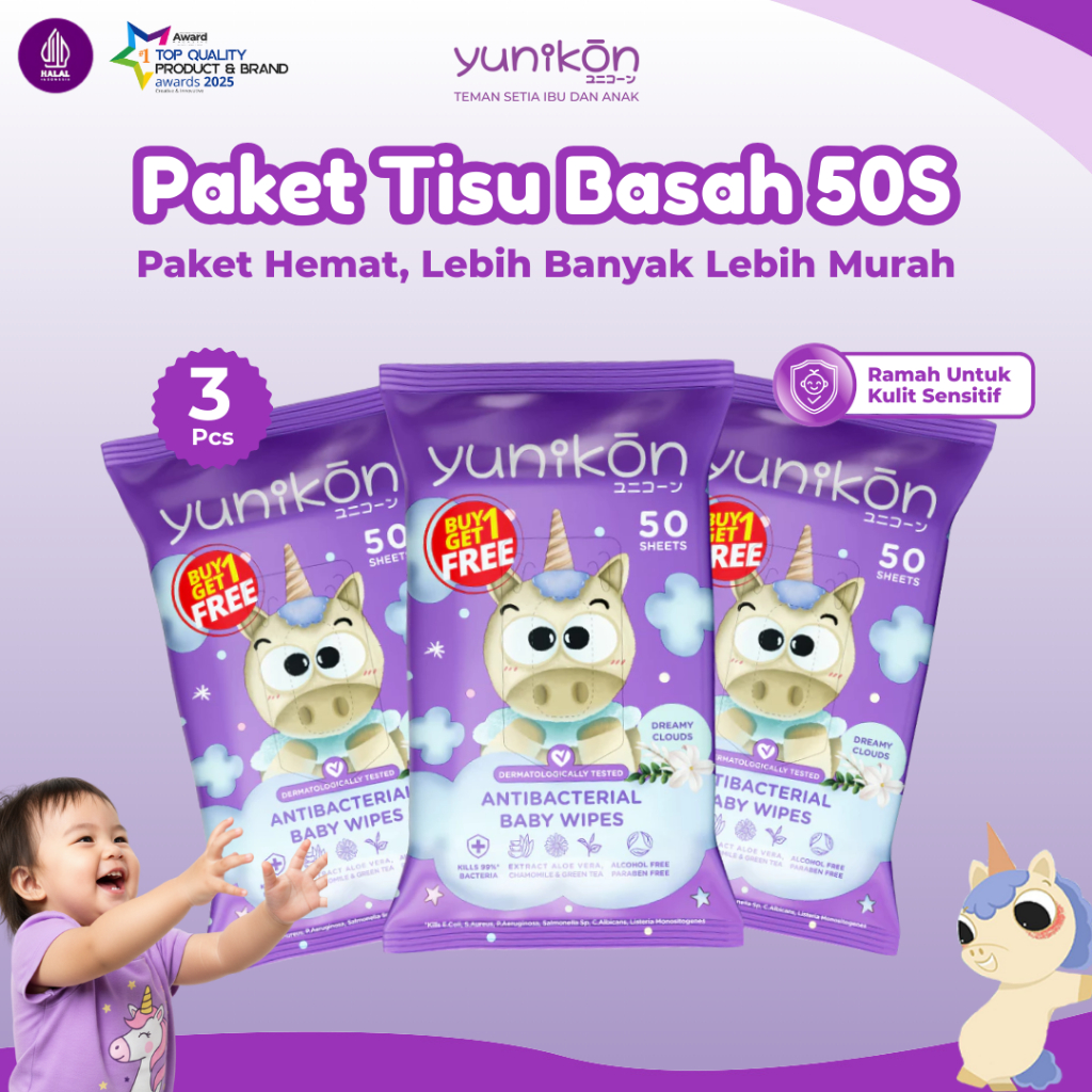 Jual Yunikon Paket Promo (3 BUNDLE) TISSU BASAH 50S | Shopee Indonesia