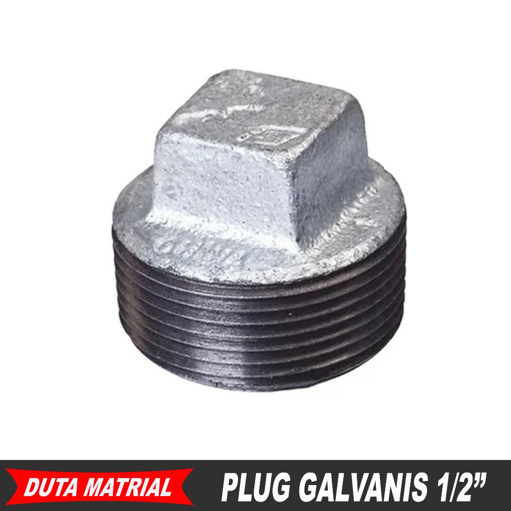 Jual Plug Galvanis Besi Drat 1/2 Inch / Dop Galvanis Tutup Pipa Besi 1/ ...