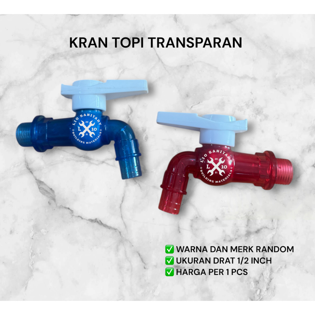 Jual Kran Air PVC Engkol Transparan 1/2” / Kran Air Murah Topi ...