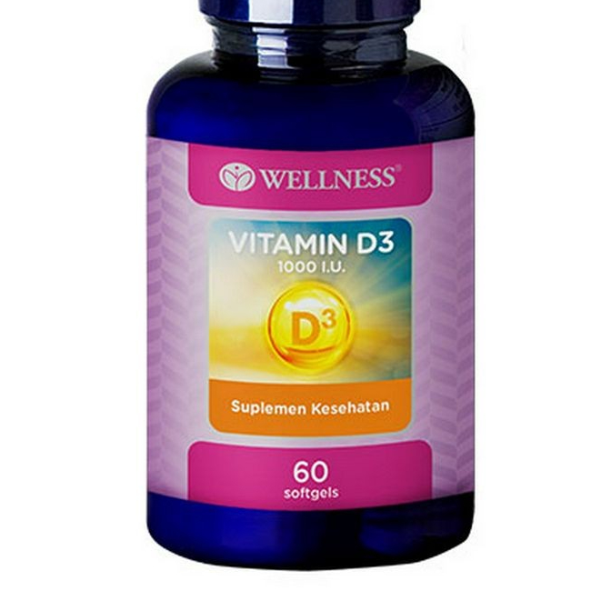 Jual WELLNESS VIT D3 1000IU 60 SOFTGEL | Shopee Indonesia