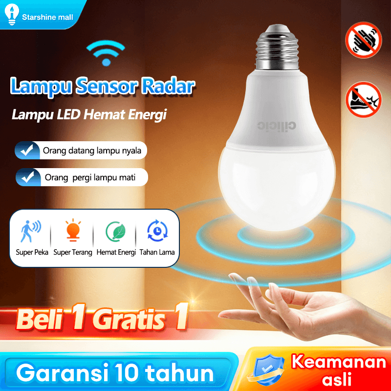 Jual Lampu Bohlam LED LAMPU SENSOR GERAK 9W 7W 5W Dengan Sensor Radar ...