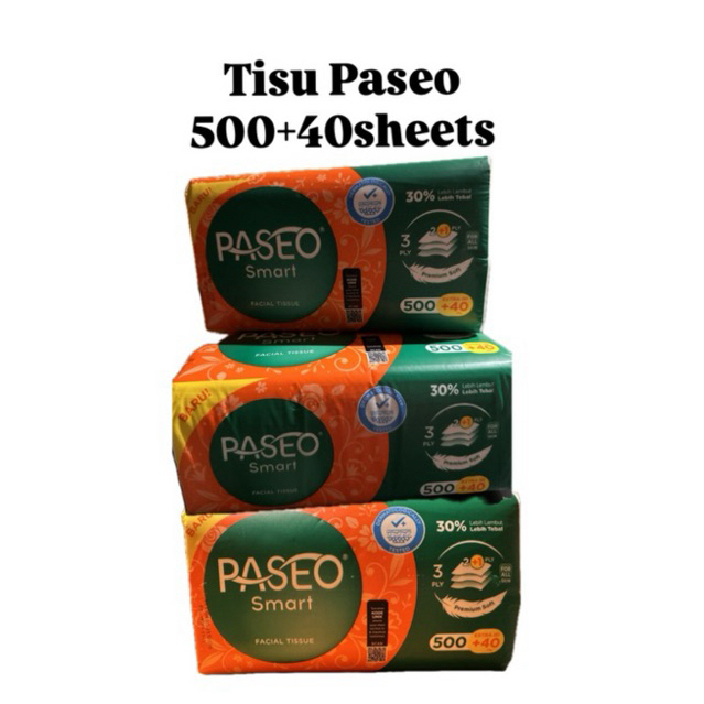Jual Tisu Paseo Smart 3 Ply 500 Lembar – Facial Tissue Premium Lembut ...