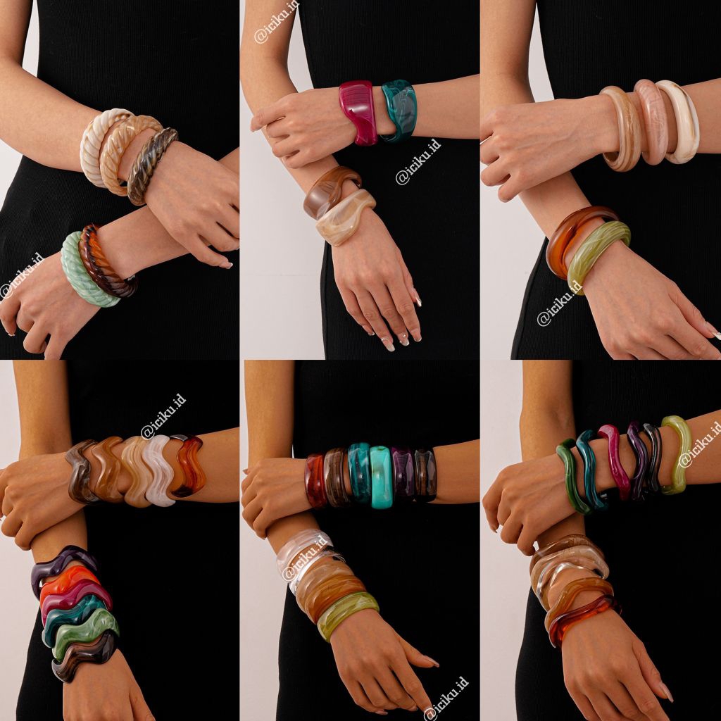 Jual Gelang Akrilik Transparan Gelang Giok Bening Bracelet Akrilik ...