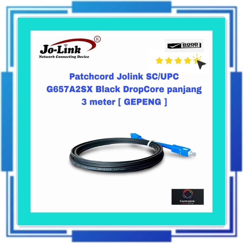 Jual Patchcord Merk Jolink SC/UPC (GEPENG) G657A2 panjang 3 Meter ...