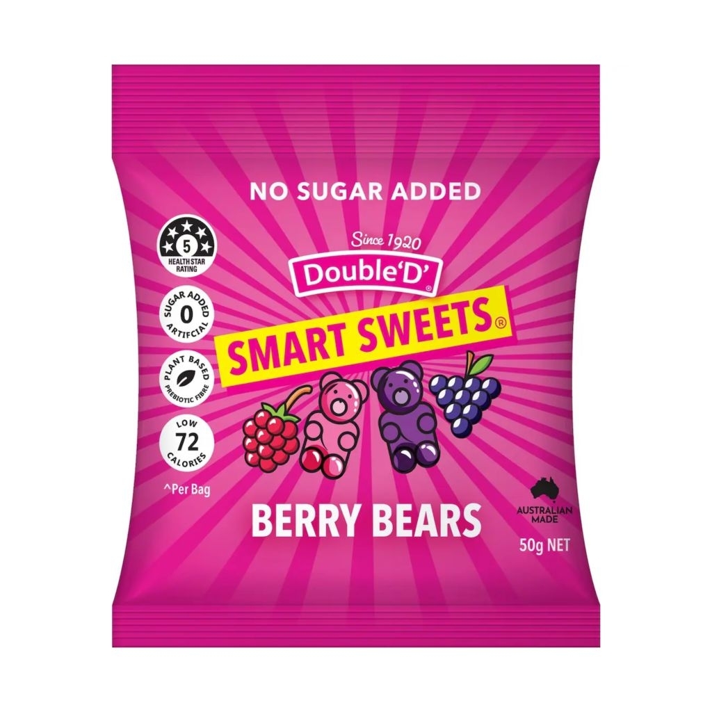 Jual Double 'D' Smart Sweets Berry Bears – Gummy Tanpa Gula, Tinggi ...