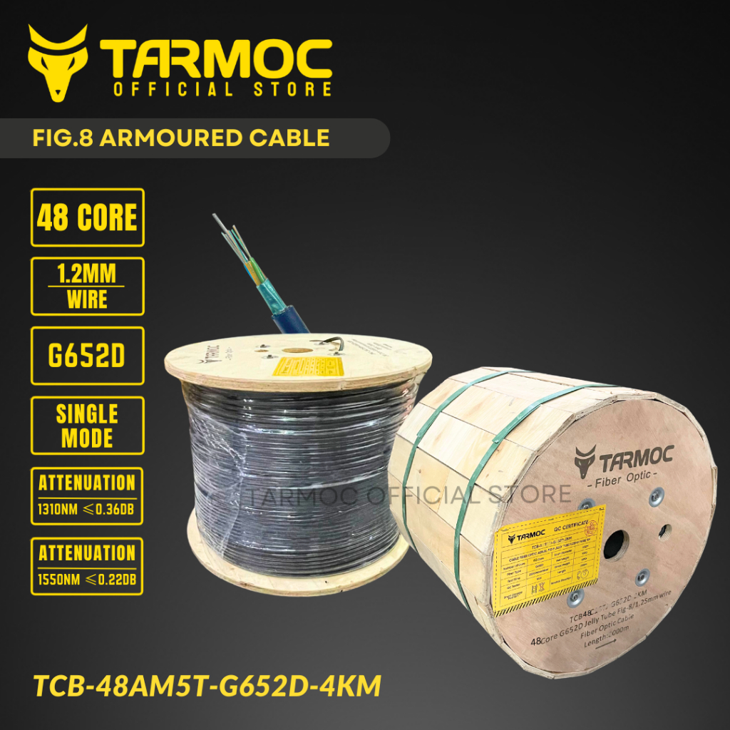 Jual Tarmoc TCB-48AM5T-G652D-4KM | Fiber Optic Cable Fig 8 Armoured 5 ...