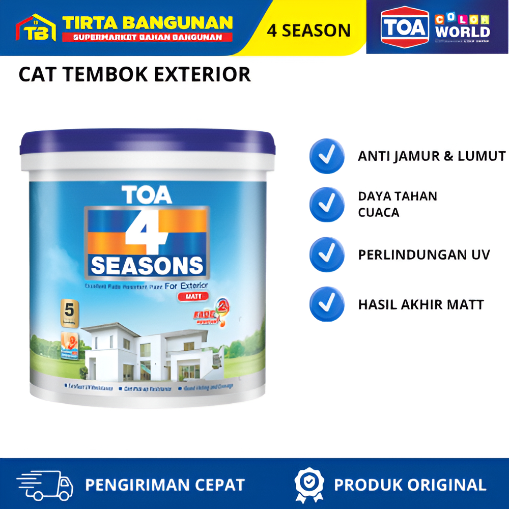 Jual TOA 4 SEASON CAT TEMBOK DINDING EXTERIOR 20 LITER ANTI LUMUT ANTI ...