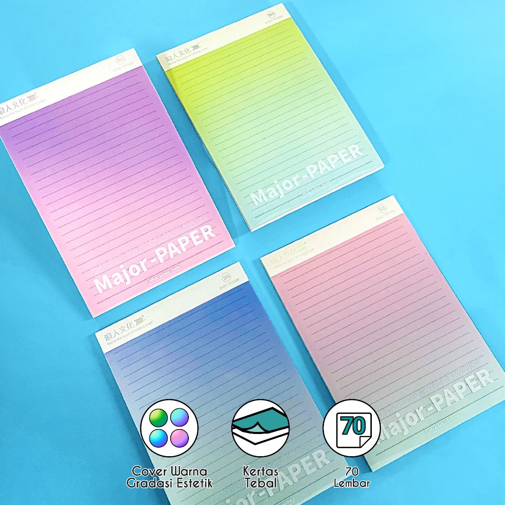 Jual Notebook Buku Catatan Garis Block Note Gradient B5 70 Lembar ...