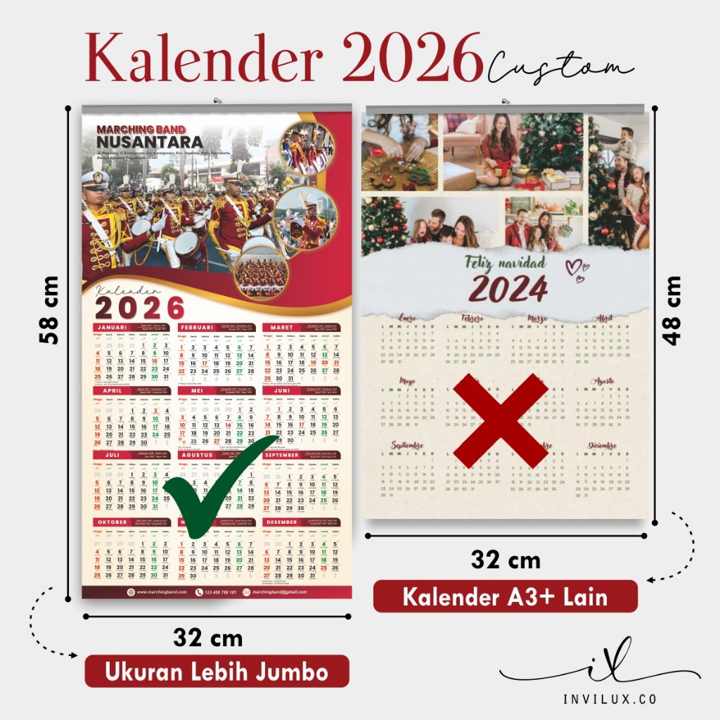Jual Kalender 2026 custom nama & foto glossy premium murah grosir umkm ...
