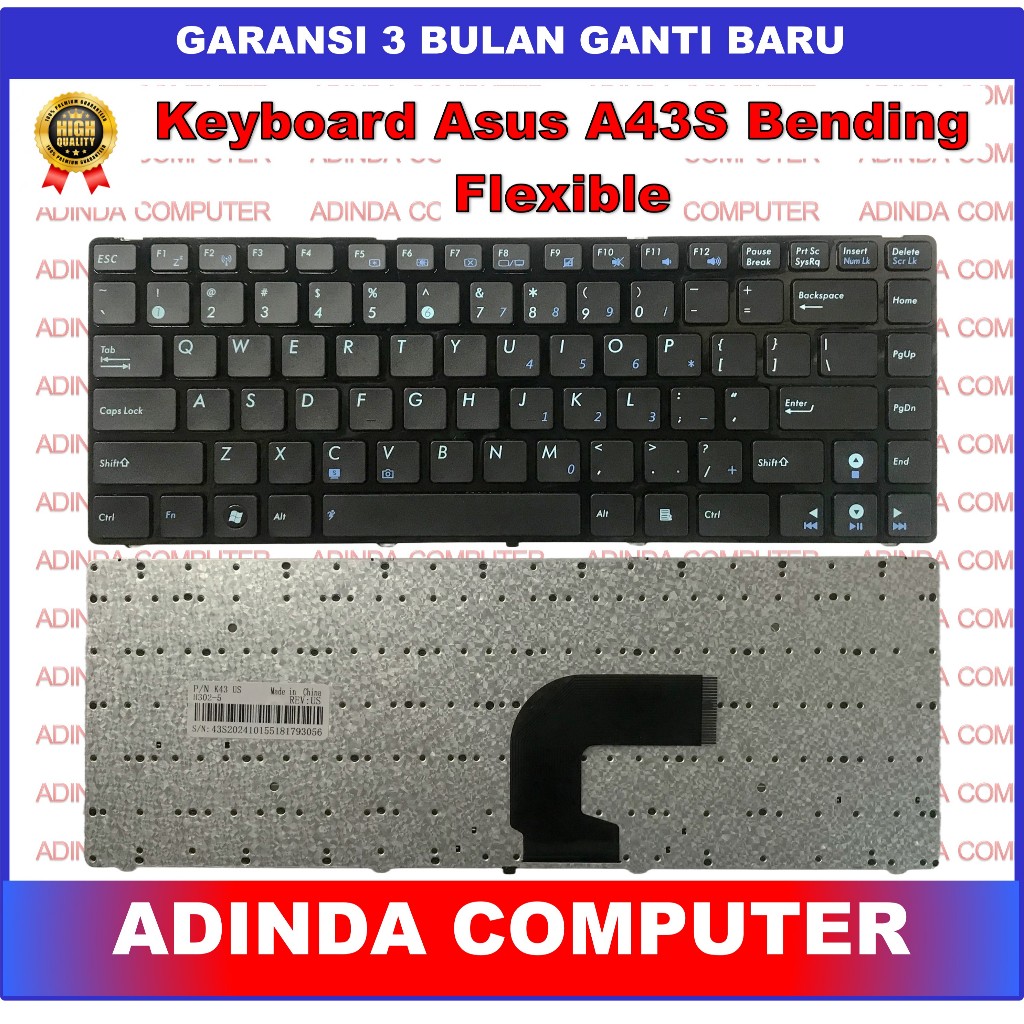 Jual Keyboard Asus A43 A43S A43SJ K43 K43SA X42J K43SJ K42J K43S Siku ...