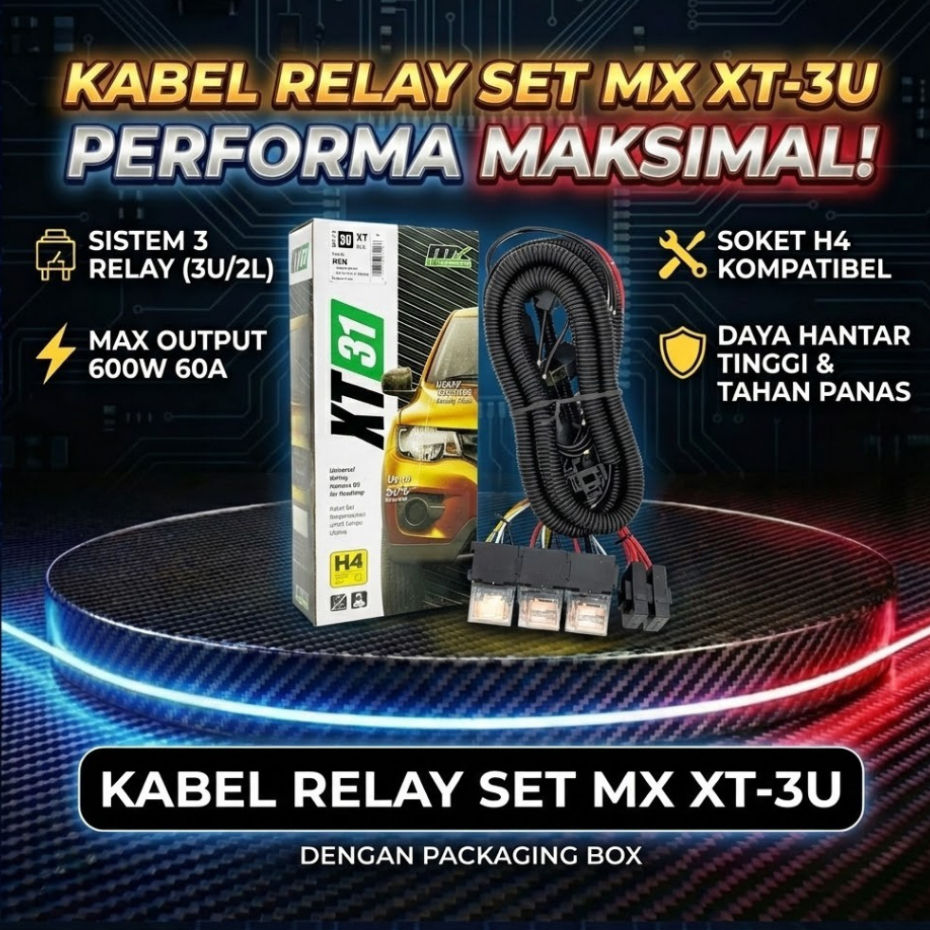 Jual Kabel MX Relay Set Lampu H4 Mobil BOSCH SP Series XT-3U 3 Relay ...